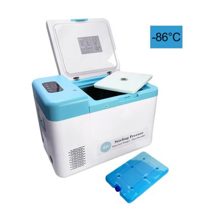 China 12/24v 25l -86c Ultra Low Temperature Deep Blast Vaccine Freezer with 616*392*455mm ABS for sale