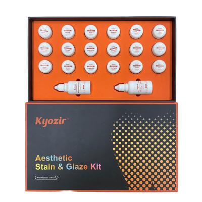 China 18 Color Ceramic Zirconia Stain Glaze Kit Natural Glow for Dental Lab Creations for sale