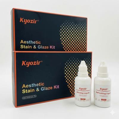 China Natural Glow Ceramic Zirconia Staining Glazing Kit 18 Color For Dental Lab for sale