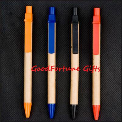 China Smooth Promotional Ballpoint Pen Compostable Kraft Paper Pens Eco Friendly for sale