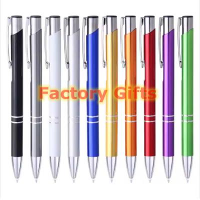 China Push Action Aluminum Ballpoint Pen Laser Engraved Novelty Metal Ballpoint Pen for sale