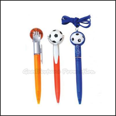 China 10.8mm Custom Ballpoint Pen Basketball Football Shape With Lanyard For Sports Event for sale