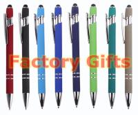 China Customized Stylus Ball Point Pen Laser Engraving Soft Touch Personalised Ballpoint Pen for sale