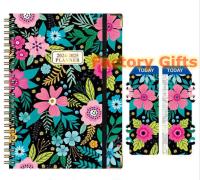 China Sublimation Printing Sprial Notebook Sticky Notes Elastic And Ribbon Personalised Planner Diary for sale