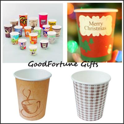 China Custom Sizes Biodegradable Disposable Paper Cups For Coffee And Water Shop Bar for sale