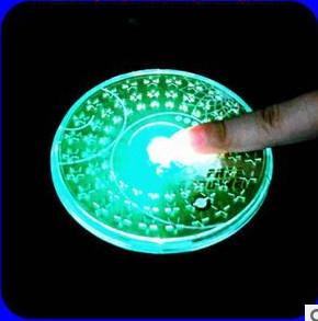 China Sleek Design Acrylic Round Led Coaster Lights Lightweight For Party Club for sale