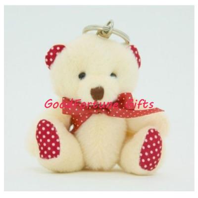 China Easy Carrying Plush Teddy Bear Keychain Custom Promotional Keyrings Detachable Design for sale