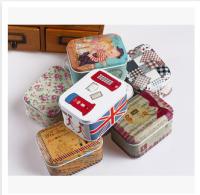 China Full Color Custom Promotional Packaging Tin Can Candy Metal Tin Storage Box With Hinged Lid for sale