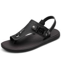 China Comfortable Mens Leather Slippers Shoes With Genuine Leather Upper for sale