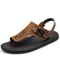 China Comfortable Mens Leather Slippers Shoes With Genuine Leather Upper for sale
