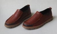 China Full Grain Leather Casual Shoes Soft Comfortable Driving Shoes For Men for sale