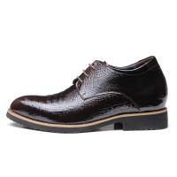 China Stealth Increase 6cm Elevator Men Shoes Genuine Leather Black Lace Up Dress Shoes for sale