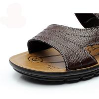China 2 In 1 Mens Handmade Leather Sandals Chocolate Brown Sandals For Summer for sale
