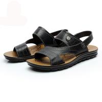 China 2 In 1 Mens Handmade Leather Sandals Chocolate Brown Sandals For Summer for sale