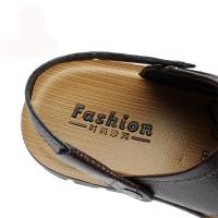 China 2 In 1 Mens Handmade Leather Sandals Chocolate Brown Sandals For Summer for sale