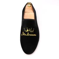 China Red Bottom Mens Velvet Loafers Rubber Outsole Color Customized For Business for sale