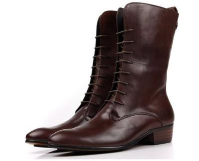 China Business Mens Ankle Boots Lace Up Heel Military Combat Ankle Boots for sale