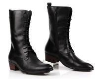 China Business Mens Ankle Boots Lace Up Heel Military Combat Ankle Boots for sale