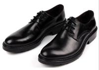 China Handmade Footwear Mens Black Lace Up Dress Shoes Comfortable With Thick Platforms for sale