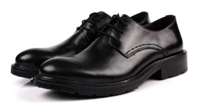 China Handmade Footwear Mens Black Lace Up Dress Shoes Comfortable With Thick Platforms for sale