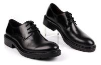 China Handmade Footwear Mens Black Lace Up Dress Shoes Comfortable With Thick Platforms for sale