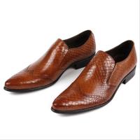 China Snake Skin Pattern Men Formal Dress Shoes Genuine Leather Men Luxury Shoes For Party for sale