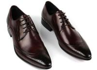 China Mens Full Grain Leather Shoes Stylish Brogue Design Men Pointed Formal Dress Shoes for sale