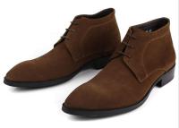 China ODM Mens Chelsea Suede Boots , Black / Brown Mens Lace Up Casual Shoes for sale