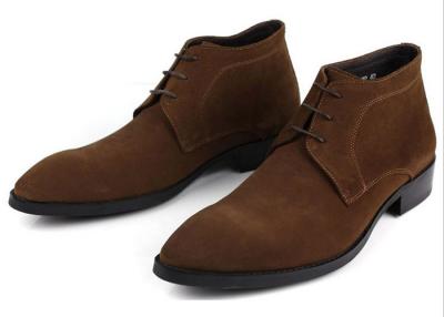 China ODM Mens Chelsea Suede Boots , Black / Brown Mens Lace Up Casual Shoes for sale