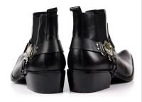 China Customized Mens Ankle Boots Winter Slip On Boots Mens With Mental Chain for sale