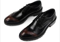 China Any Logo Mens Leather Dress Shoes With Stitches Britain Styles Brown Leather Dress Shoes for sale