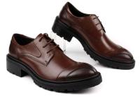 China Any Logo Mens Leather Dress Shoes With Stitches Britain Styles Brown Leather Dress Shoes for sale