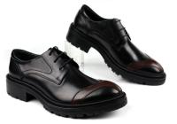 China Any Logo Mens Leather Dress Shoes With Stitches Britain Styles Brown Leather Dress Shoes for sale
