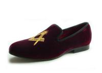 China Masonic Shoes Mens Velvet Loafers Black Prince Parchment - Dressed Leather Casual Loafers for sale
