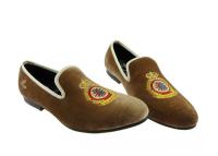China Yellow Royal Yellow Mens Leather Loafers , Royal Embroidered Mens Casual Loafers for sale