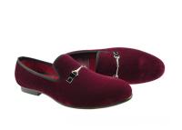 China Hand Made Mens Red Velvet Loafers , Leisure Slip On Comfortable Casual Shoe for sale