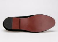 China Logo Embroidered Velvet Loafers Royal Style Luxury Velvet Slippers For Men for sale