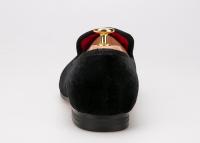 China Logo Embroidered Velvet Loafers Royal Style Luxury Velvet Slippers For Men for sale