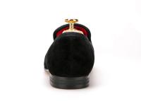 China Casual Slipper Mens Velvet Loafers With Custom Skull Embroidery Decoration for sale