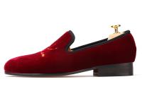 China OEM Mens Velvet Loafers Embroidered Flat Casual Shoes Male Footwear For Party for sale