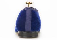 China Motif Blue Mens Velvet Dress Slippers , Burgundy Loafers Mens Buckle Dress Shoes for sale