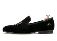 China Luxury Mens Velvet Loafers Strap Casual Style Black Velvet Suede Shoes for sale
