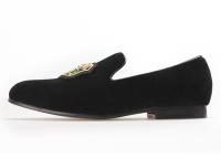 China Skull Style Slip On Velvet Loafers , Luxury Mens Leather Loafers Shoes for sale