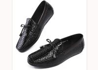 China Casual Mens Leather Loafers Anti Skidding  Moccasins Bow Tie Flat Shoes for sale