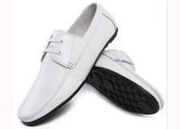 China White Cow Leather Business Casual Shoes , Original Design Modern Mens Slip On Loafers for sale