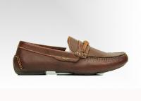 China Custom Brown Mens Leather Loafers Handmade Leather Flat Loafers for sale