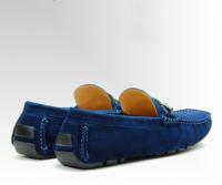 China Tie Up Casual Mens Blue Suede Loafers Genuine Leather Handmade Suede Shoes​ for sale