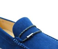 China Tie Up Casual Mens Blue Suede Loafers Genuine Leather Handmade Suede Shoes​ for sale