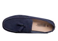China Stitching Style Flats Mens Black Driving Shoes , Moccasin - Gommino Suede Driving Shoes for sale