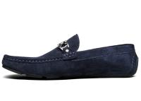 China Spring / Autumn Mens Leather Loafers Classic Blue Suede Monk Shoes For Gentlemen for sale